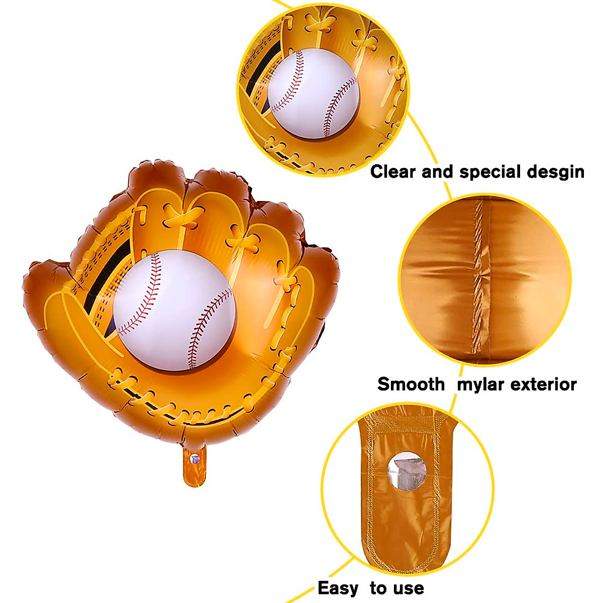 YUJUN 13PCS Baseball Balloons,Baseball Jumbo Glove Foil Mylar Sports Balloons for Birthdays Party Baseball Sports Themed Party Decorations Supplies (20in)