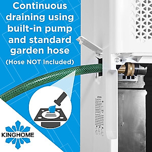 KingHome Energy Star 50-Pint Dehumidifier with Built-In Vertical Pump for a Room up to 4500 Sq. Ft.