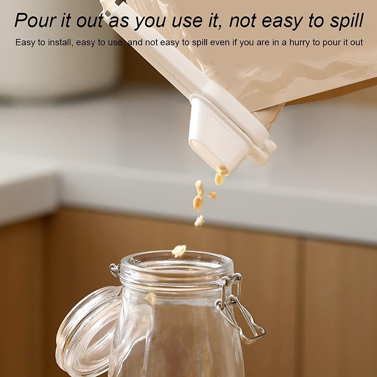 Snack Clips That Pour, Food Storage Sealing Clips with Pour Spouts, Reusable Seal and Pour Bag Clip, Bag Clip with Spout to Pour Food, Bag Clip Pour Spout for Organizing and Storing Food