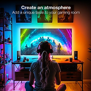 DAYBETTER LED Lights for TV 14.8ft,TV LED Backlight for 65-75Inch, RGB Behind TV LED Lights for Bluetooth,Music Sync APP and Remote Control, Strip Lighting for Christmas Gaming Room HDTV Mood