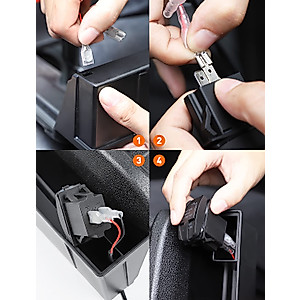 Savadicar Dual USB Car Charger Socket for GT-3 Shifter Storage Box Organizer