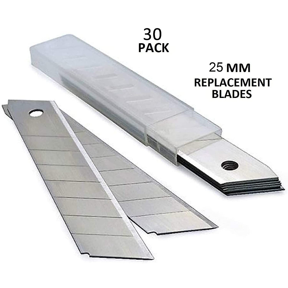 30-Pack 25MM Utility Knife Blades, Slitting Blades, Office Knife SK5 Blades for Retractable Box Cutters and Knives