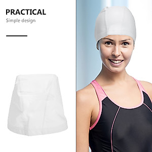 BESPORTBLE Pu Swimming Cap Flap Hats Swim Bag Neck Cap Swimcap Swim Cap Swim Turban Sun Caps Replacement Trampoline Poles Swimming Head Cap Portable Outdoor White Elastic Cap Miss