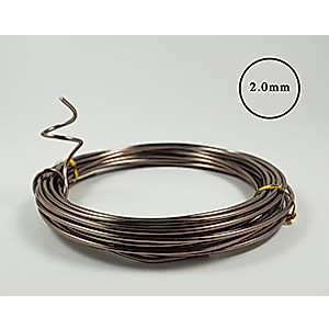 Anodized Aluminum Bonsai Training Wire 5-Size Starter Set with Canvas Bag - 1.0mm, 1.5mm, 2.0mm, 2.5mm, 3.0mm (147 feet total) - Choose Your Color (5 Sizes, Brown)