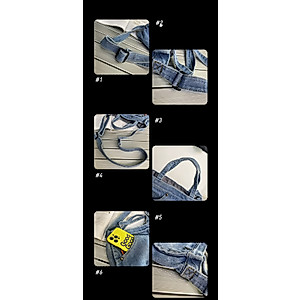 GESALOP Women's Denim Crossbody Bag, Small Shoulder Bag, Denim Purse, Handbag (Dark Blue)