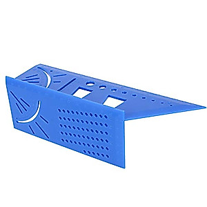 Agatige 2PCS Saddle T Square Ruler, Saddle Layout Square Gauge Plastic 45/90 Degree Angle T Ruler 3D Mitre Angle Protractors Woodworking Measuring Tools for Carpenter, Blue