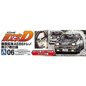 Aoshima Initial D No.6 Takumi Fujihara, AE86 Toreno, Volume 37 Specifications, 1/24 Scale Scale, Plastic Model Building Kit # 5961