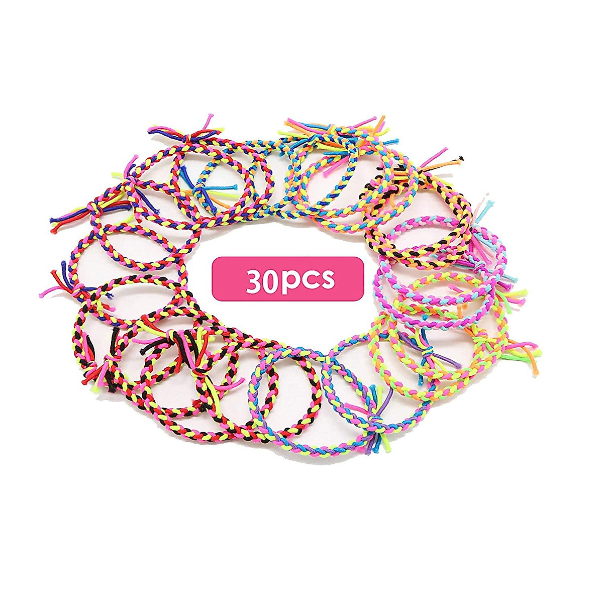 Elastic Hair Ties 100Pcs Hair Braided Scrunchies Stretch Bands No Crease Rope Ponytail Holder Hair Accessories for Girls Women(Multicolor)