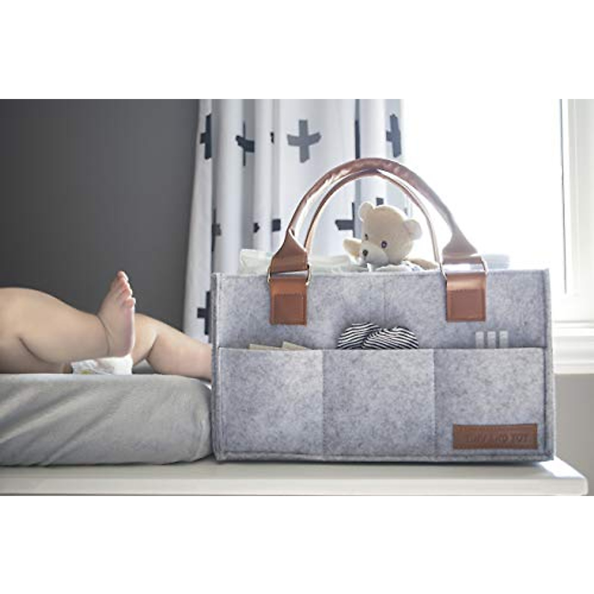 Tiny and Tot Diaper Caddy Organizer - Nursing Station Caddy, Diaper Caddie Organizer, Nappie Caddy, car Organizer, Portable Diaper Caddy, Changing Station Organizer