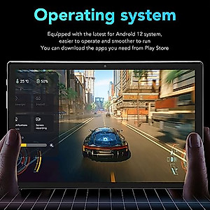 Airshi Business Tablet, 10.1 Inch FHD Gaming Tablet US Plug 100‑240V 8GB RAM 256GB ROM Dual Camera for School (#4)