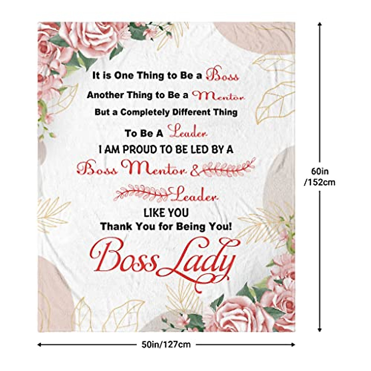 Boss Lady Gifts For Women, Gifts For Female Boss Blankets 60"x50", Boss Day Gifts, Boss Appreciation Gifts For Women, Boss Birthday Gifts For Women, Going Away Gift for Boss, Boss Gifts For Christmas