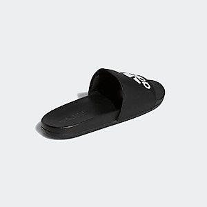 adidas Unisex Adilette Comfort Slide Sandal, Black/White/Black, 8 US Women