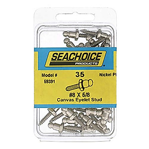 Seachoice Eyelet Stud w/ Tapping Stainless Steel Screw, #8 X 5/8 In., Bag of 35