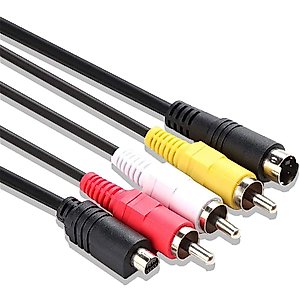 Guy-Tech 5ft AV A/V TV Video Cable Cord Compatible with Camcorder Handycam DCR-SR36 DCR-SX33/e