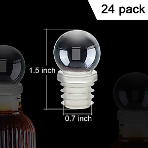 Wine Bottle Stoppers 24 Pack Wine Saver with Silicone Glass Unbreakable Wine Stopper for Decanter Beverages Champagne Liquors Oils Diffuser Bottles