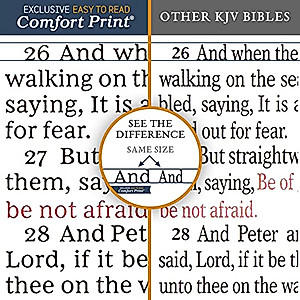 KJV Holy Bible, Giant Print Center-Column Reference Bible, Black Leather-look, 53,000 Cross References, Red Letter, Comfort Print: King James Version