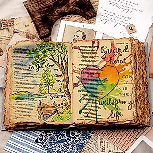 LEATHER VILLAGE - Leather Journal – Vintage Leather Journal – Book of Shadows – Leather Bound Journal – Leather Sketchbook – Antique/Vintage Deckle Edge Handmade Paper of 200 GSM – 8 X 6 inches