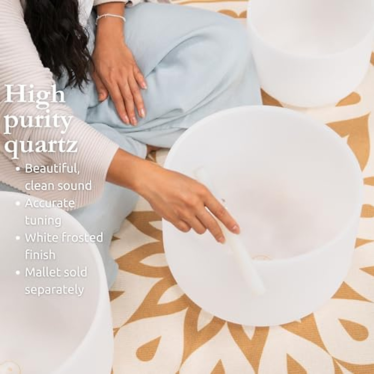 Meinl Sonic Energy Crystal Singing Bowl 9" A Note Brow Chakra, High-purity Quartz — for Meditation, ASMR, Sound Therapy, Yoga