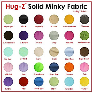 Solid Minky Fabric - Black - 58"/60" Width Smooth Minky Sold by The Yard