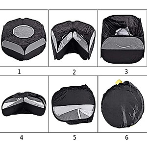 Mantouxixi Small Animal Playpen with Cover, Animal Chinchilla, Hamsters, Bunny, Rabbits, Kitten Kitten Ferret Playpen with Cover - Black
