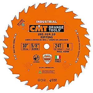 CMT 201.024.10 Industrial Ripping Saw Blade, 10-Inch. x 24 Teeth FTG Grind with 5/8-Inch. Bore, PTFE Coating