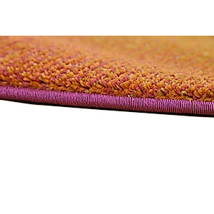 Unique Loom Estrella Collection, Gradient, Sunset, Abstract, Bright Colors Area Rug, 6' 1" x 6' 1", Pink/Gold