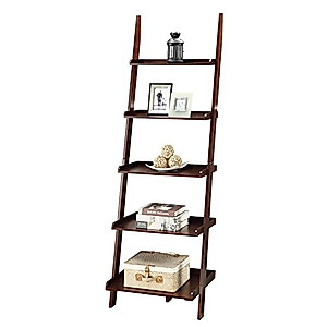 Convenience Concepts 5 shelves, American Heritage Bookshelf Ladder, Espresso, 72.75" x 25"
