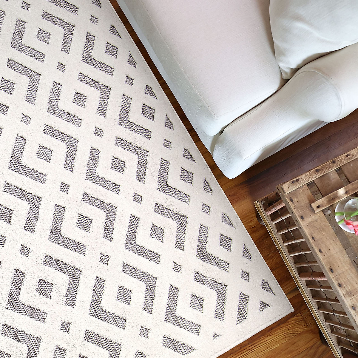 Simply Southern Cottage Covington Area Rug, 8' x 10', Grey