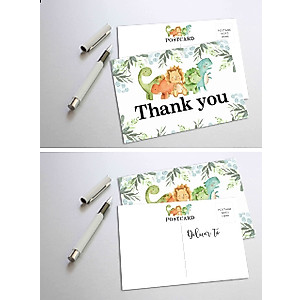 Yuansail Baby Shower Thank You Postcards, Dinosaur Theme Appreciation Post Cards, 25 cards – (bb016-ganxie)