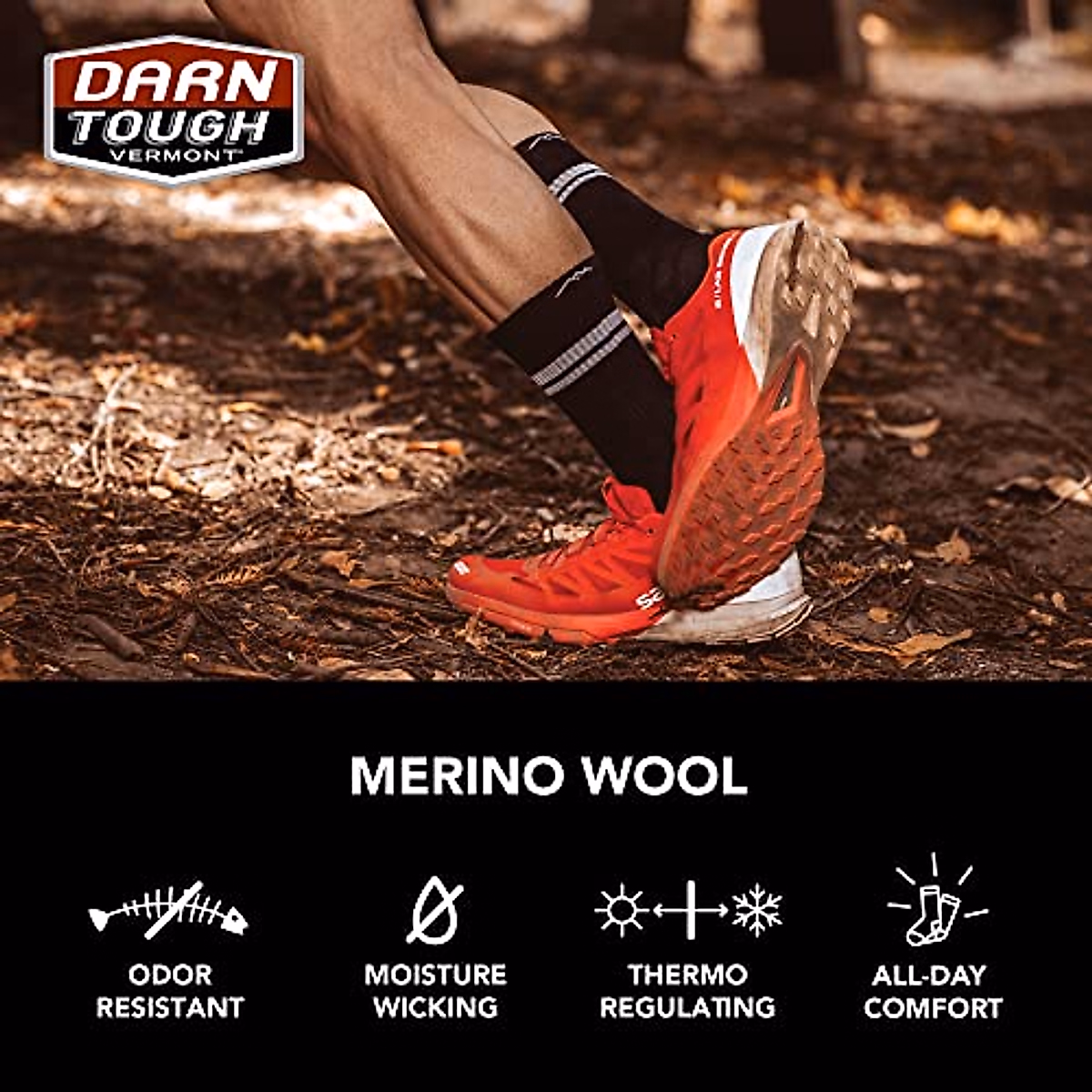 Darn Tough Men's Quarter Lightweight Running Sock (Style 1715) - Team DTV, Large