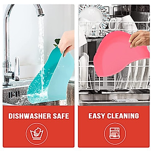 Slow Cook Divider Silicone Liners, 6 Qt Crockpot and Slow Cook Compatible, Cook Two Dishes At Once - Easy Cleanup Dishwasher, BPA Free 6 Quart Fit with Crock Pot Black Liners Pink+Blue