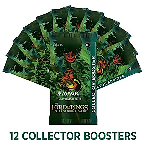 Magic: The Gathering The Lord of The Rings: Tales of Middle-Earth Collector Booster Box - 12 Packs + 1 Box Topper Card