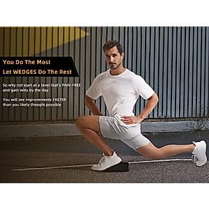 Harderwill 5 In 1 Yoga Foam Wedge Blocks (Pair), Calf Raise Block, Yoga Knee Pads Set, Calf Stretcher, Yoga Wrist Support, Balance, Pushup, Fitness, Pilates, Heel Stretcher, Squat Wedge With Gym Bag