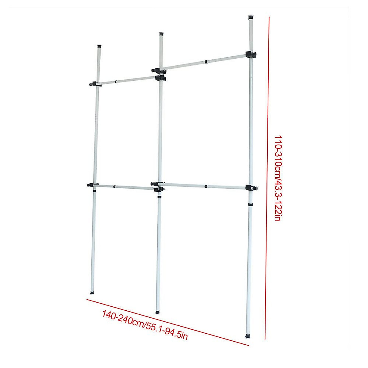 TOOL1SHOoo 2 Tiers Clothes Pipe Rack Garment Hanger Rail Storage Shilf Organizer Modern Simple Pipe Hanging Rods Clothing Rack Storage Cloth Hanging Shelf