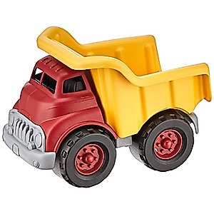 Green Toys Dump Truck, Red/Yellow CB - Pretend Play, Motor Skills, Kids Toy Vehicle. No BPA, phthalates, PVC. Dishwasher Safe, Recycled Plastic, Made in USA.
