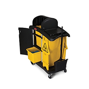 Rubbermaid Housekeeping FG9T7200BLA Service Cart with Two Caddies, Black