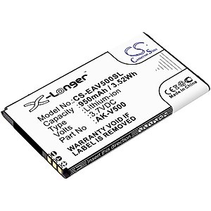 DRAWBELL Battery for E'mporia Prime,Prime V500.3G,Prime V500,V500,fit Part NO:AK-V500 (950mAh)