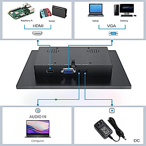 Miktver 10.5 inch Small Monitor, FHD IPS 1920x1280p HDMI Display Screen, Portable IPS Display for Gaming/Computer/CCTV Security Camera