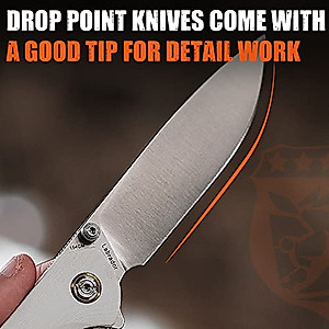 Vosteed Labrador Folding Knife Pocket Knife for Men with 3.74 inch 154CM Satin Blade, EDC Flipper Knife with White G10 Handle and Clip for Outdoor Camping