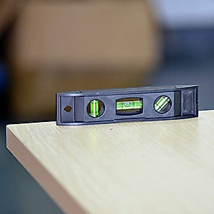 6-Inch Magnetic Torpedo Level 3 Bubbles Home Use Black, 2PCS