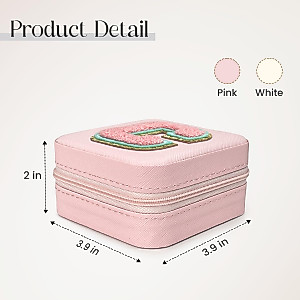 SANDJEST Stainless Steel Slider Tumbler With Handle 40oz & Jewelry Case with Initial C