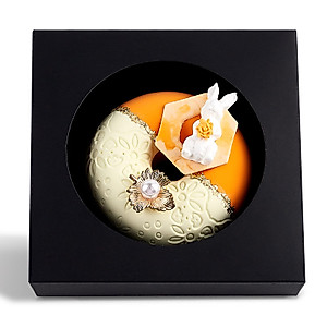 50 Pack Mini Cookie Boxes with Window, 4.3 x 4.3 x 1.2 Inches Individual Black Kraft Paper Pastry Boxes Single Dessert Boxes Treat Boxes Favor Boxes for Chocolate, Candy, Donut