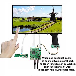 FanyiTek 13.3" Touchscreen Monitor,13.3 inch 1920x1080 FHD IPS Touch Sensor Screen and USB Type C Mini HDMI eDP Controller Board