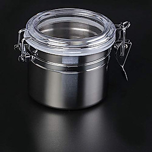 EXCEART Airtight Coffee Container Stainless Steel Container Coffee Beans Storage Vault Coffee Canister Jar 12cm x 17cm