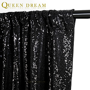 Black Sequin Backdrop 4 Panels 2FTx8FT Halloween Backdrop Curtains Party Backdrop Wedding Baby Shower Decoration