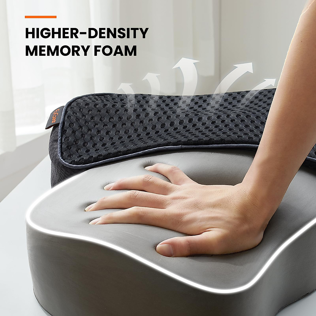 ErGear Foot Rest for Under Desk at Work - Adjustable Foot Rest with Breathable Washable Cover, Ergonomic Memory Foam Foot Rest for Home, Office (Black)