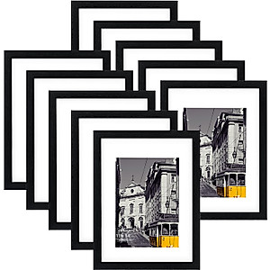 eletecpro 11x14 Picture Frames Set of 10, Picture Frame Collage Wall Decor Display 8x10 Photo With Mat or 11x14 without Mat, Home Decor Gallery Wall Frame for Wall Mounting, Black