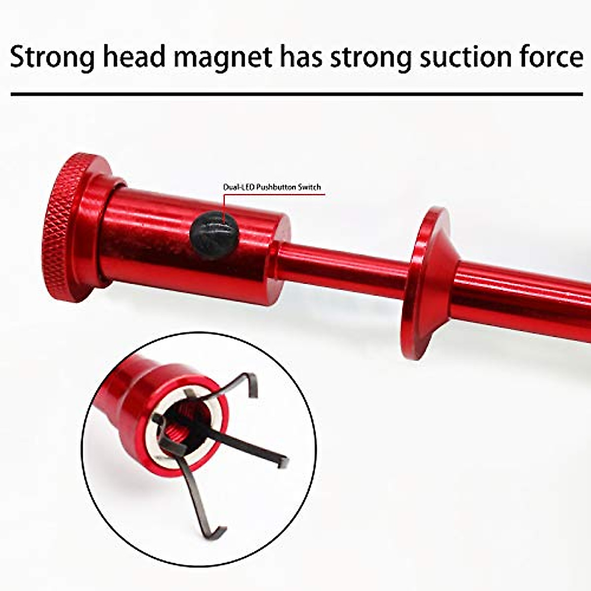 Magnetic Pickup Tool with Led Light, 4 Claw Magnet Tool Flexible Magnetic Pickup Tool Gadget Gifts for Men, Cool Tools Gadgets Magnetic Sweepers