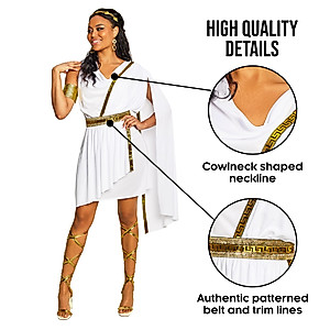 Morph Greek Goddess Costume Women - Womens Toga Costume, Greek Toga Costume Woman, Goddess Halloween Costumes for Women, Medium