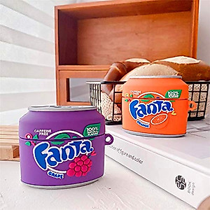 Airpods 1/2 Case Cover, 3D Beverage Series Creative Cute Cartoon Funny Fun, Soft Silicone Airpod Character Skin Keychain Ring, Stylish and Cute, Suitable for Airpod1/2 (Grape Purple)